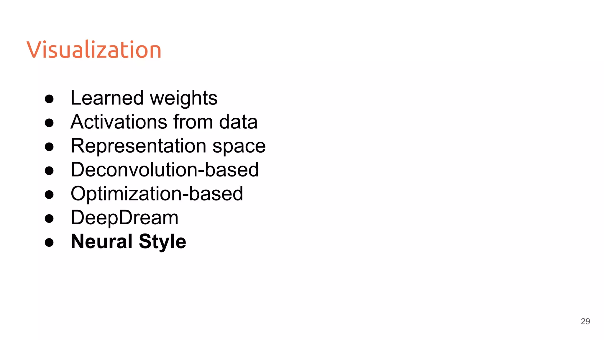 Deep Learning for Computer Vision: Visualization (UPC 2016) | PPT