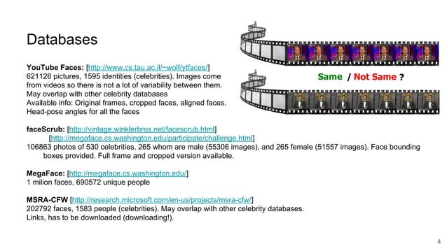Deep Learning for Computer Vision: Face Recognition (UPC 2016) | PPT