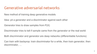 Deep Learning for Computer Vision: Generative models and adversarial training (UPC 2016) | PDF