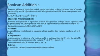 presentation on (Boolean rules & laws) | PPTX | Physics | Science