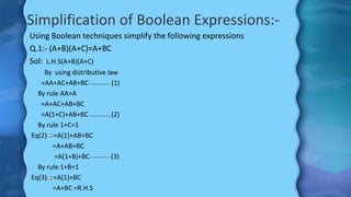 presentation on (Boolean rules & laws) | PPTX