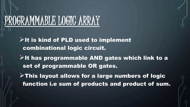 Programmable Logic Array Pptx Programming Languages Computing