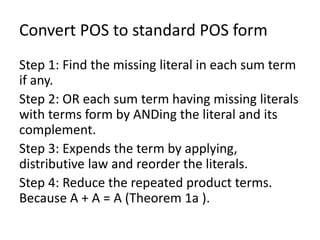 SOP POS, Minterm and Maxterm | PPTX