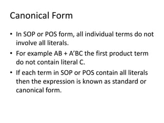 SOP POS, Minterm and Maxterm | PPTX