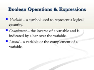 Boolean Algebra DLD | PPT