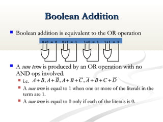 Boolean Algebra DLD | PPT | Physics | Science