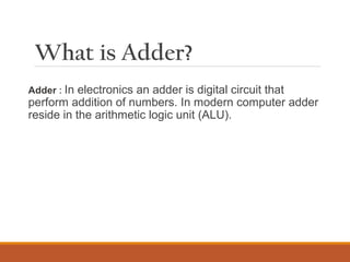 Adder and subtrctor DLD | PPT