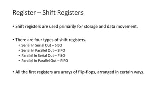 DLD: digital logic design counters and registers | PPTX