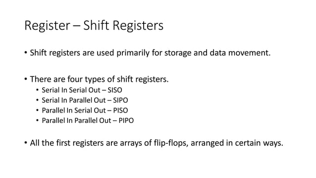 DLD: digital logic design counters and registers | PPTX | Computing | Technology & Computing