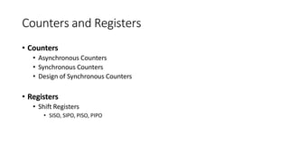 DLD: digital logic design counters and registers | PPTX