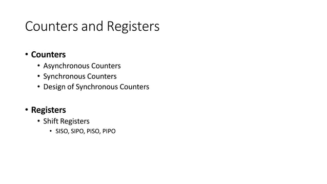 DLD: digital logic design counters and registers | PPTX | Computing ...