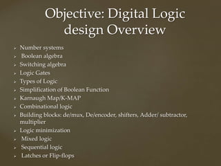 Digital Logic Design Lecture 01 | PPTX | Computing | Technology & Computing