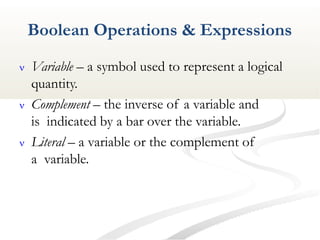 DLD Lecture 3,4,5 Boolean Algebra, Switching Algebra, And Logic Gates.pdf