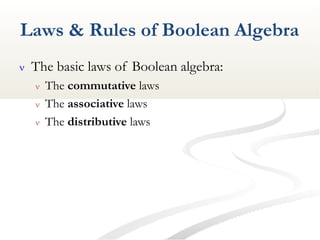 DLD Lecture 3,4,5 Boolean Algebra, Switching Algebra, And Logic Gates.pdf