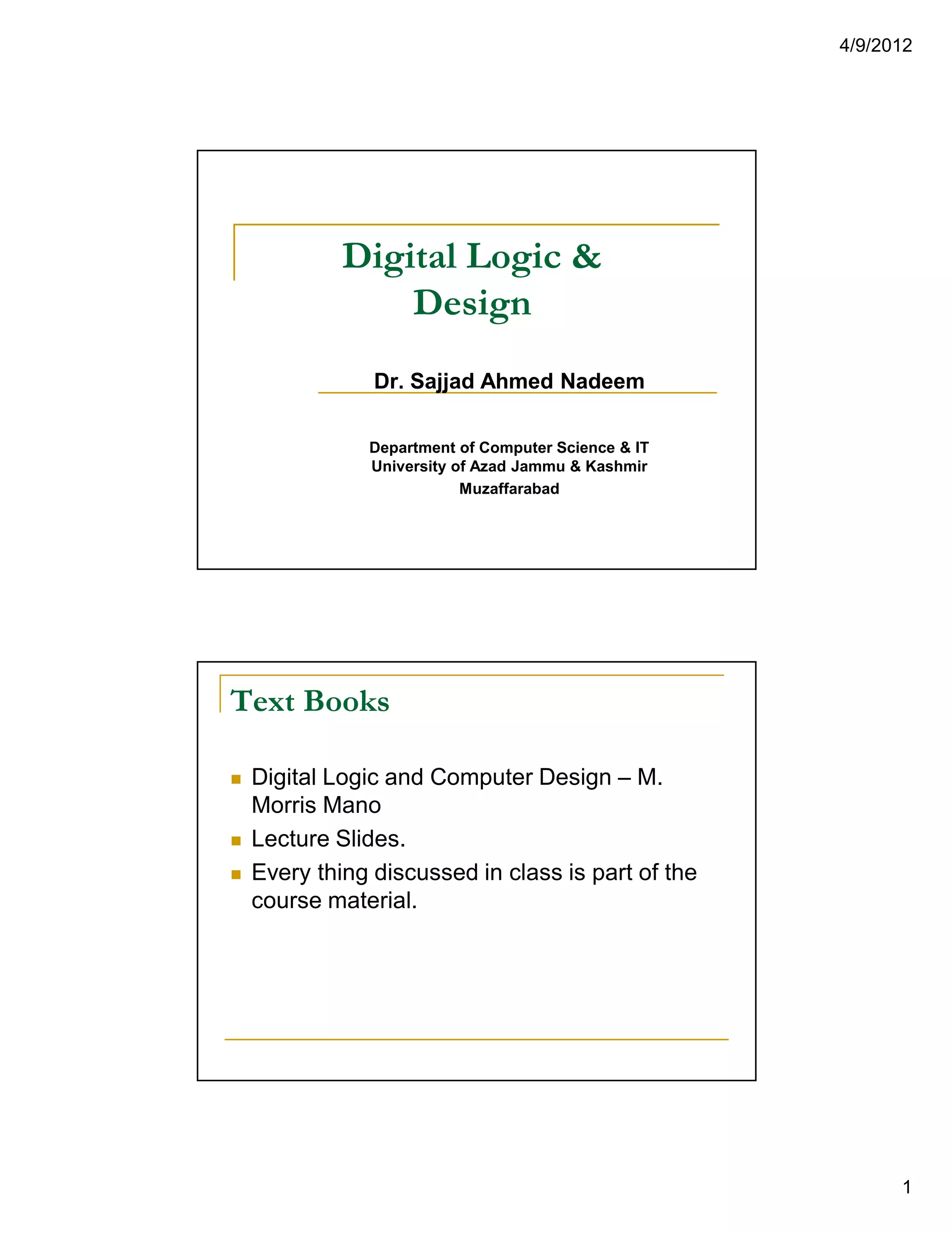 Dld lecture module 01 | PDF