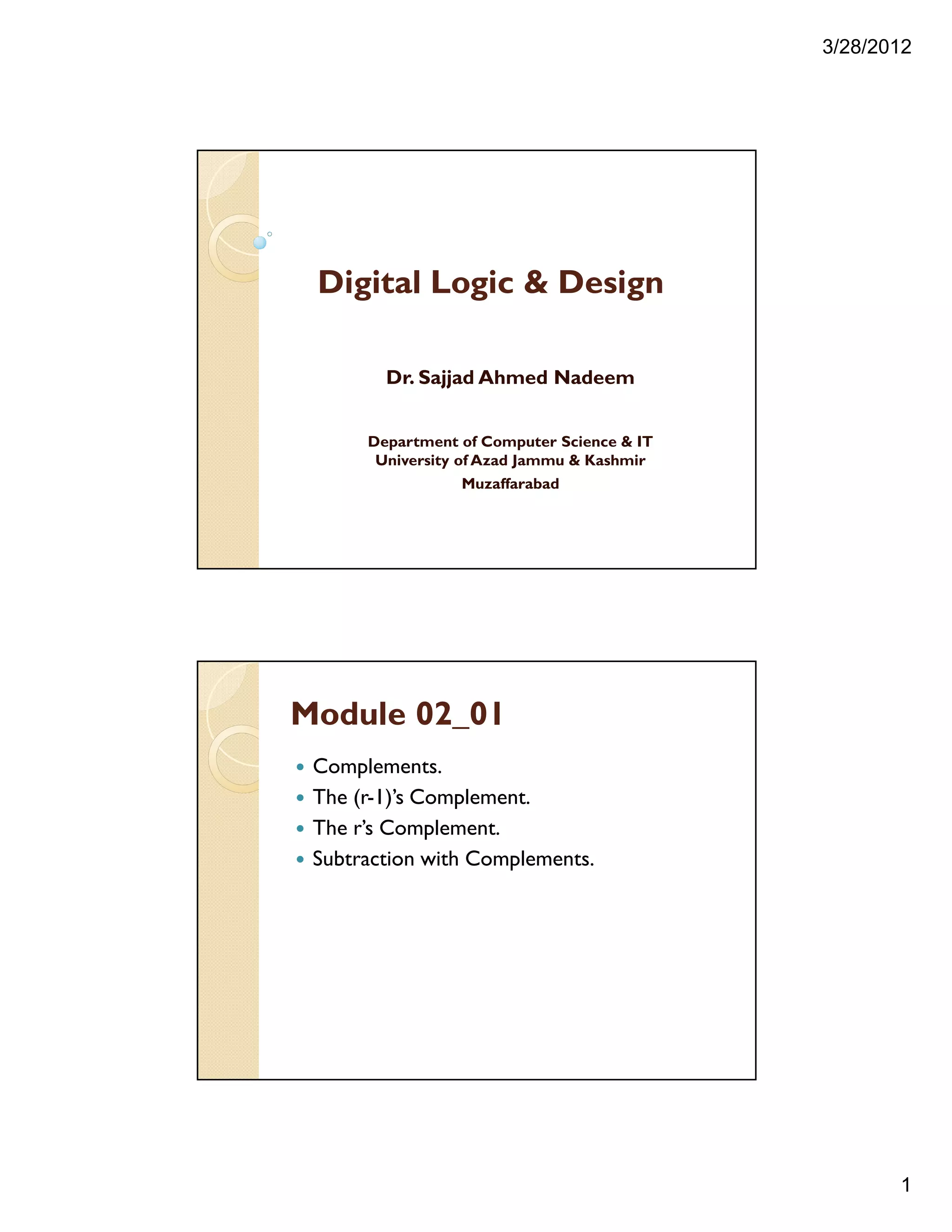 Dld lecture module 02 | PDF