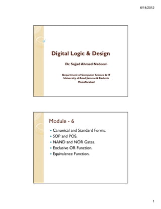 Dld lecture module 06 | PDF