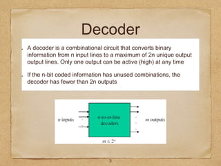 DLD Lecture No 22 Decoder Circuit and Types of Decoder.pptx