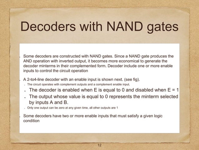 Dld Lecture No 22 Decoder Circuit And Types Of Decoder Pptx