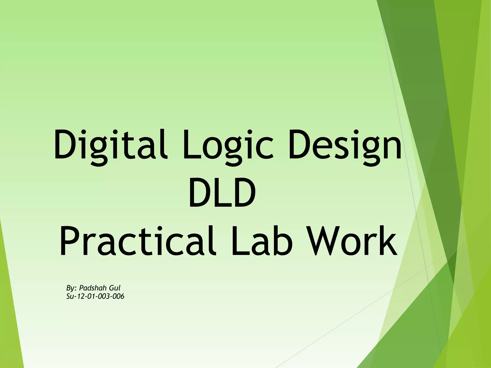 DLD Practical Lab Work | PPT