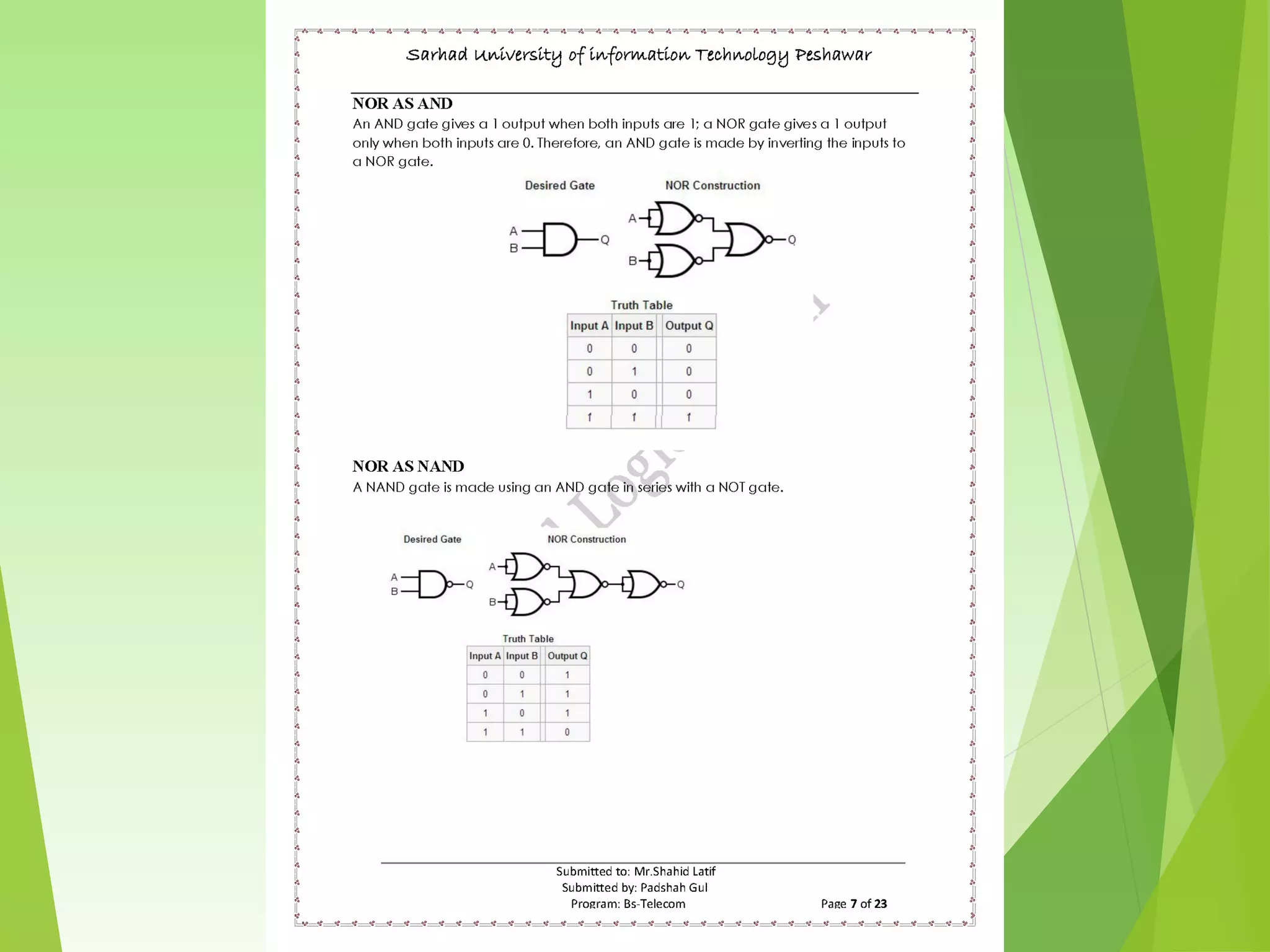 DLD Practical Lab Work | PPT