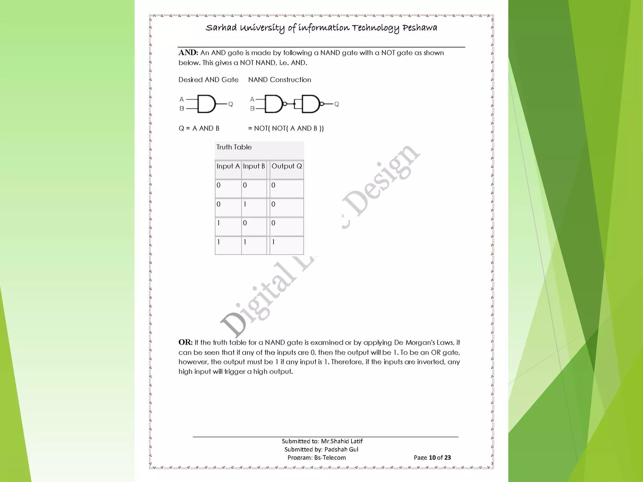 DLD Practical Lab Work | PPT