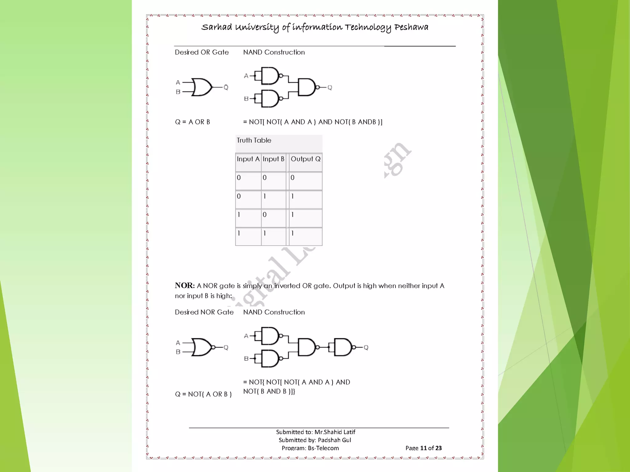 DLD Practical Lab Work | PPT
