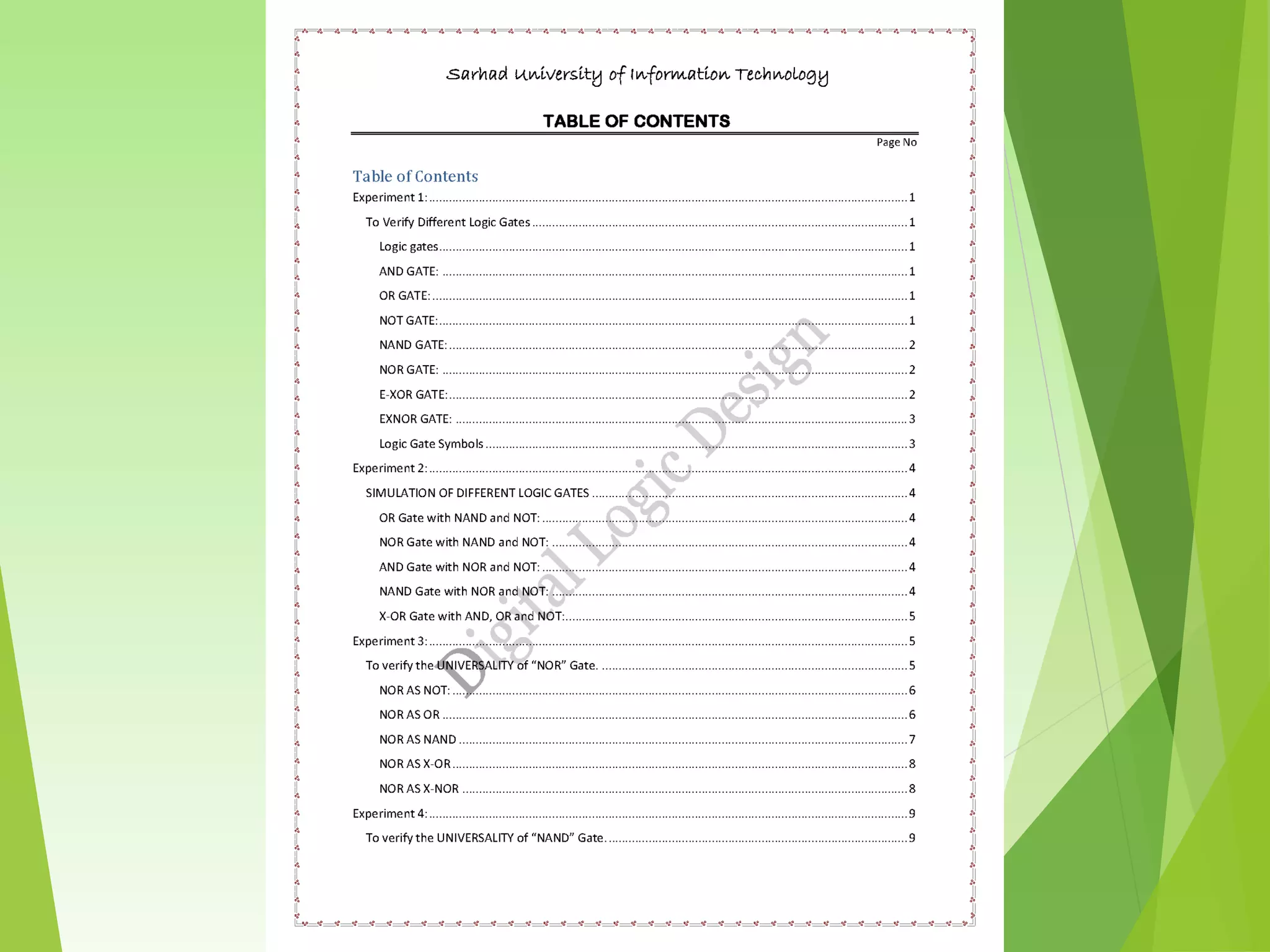 DLD Practical Lab Work | PPT