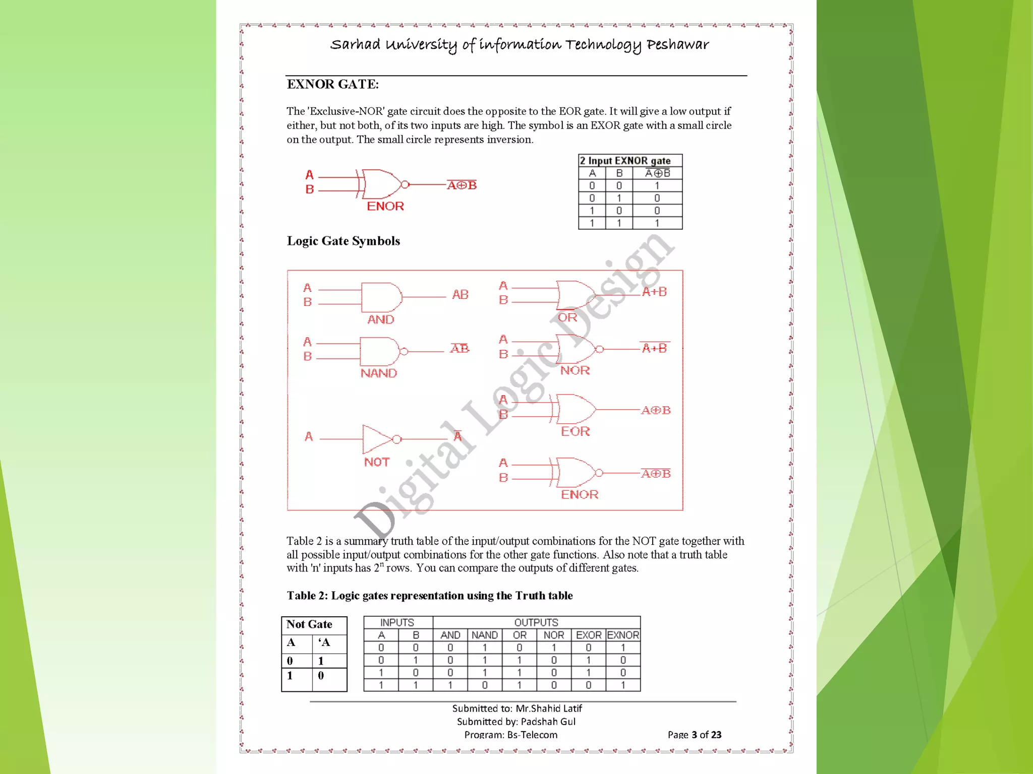 DLD Practical Lab Work | PPT