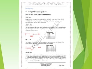 DLD Practical Lab Work | PPT