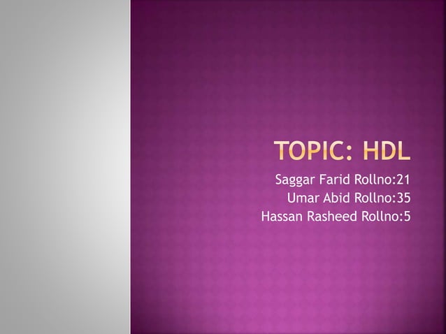 HDL (hardware description language) presentation | PPTX