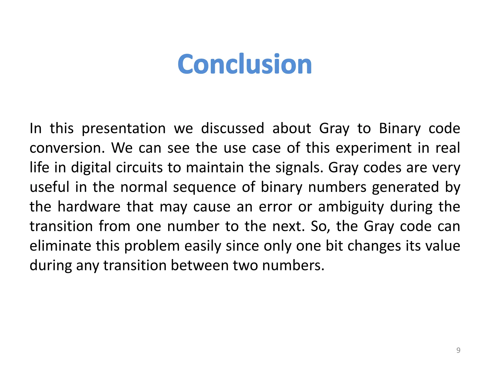 Implementation Of Gray To Binary Code Conversion Pptx Computing Technology And Computing