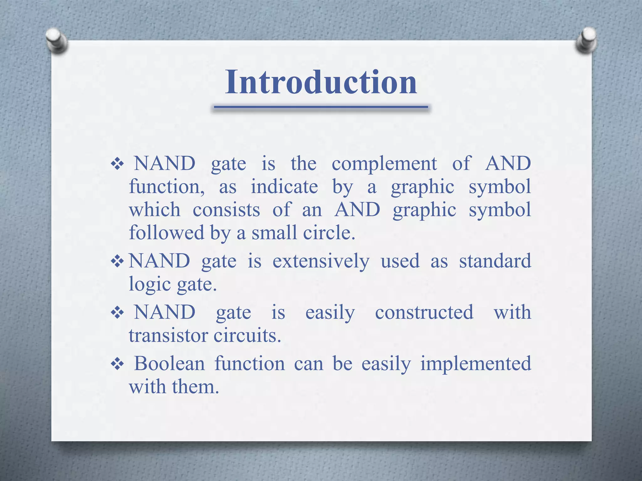 implementation of NAND gate | PPTX