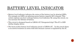 Report of Battery Level Indicator Circuit | PPTX