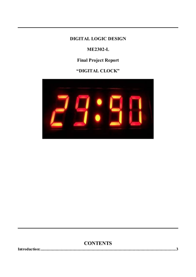 Digital Clock Using Logic Gates | DOCX