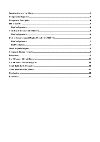 Digital Clock Using Logic Gates | DOCX