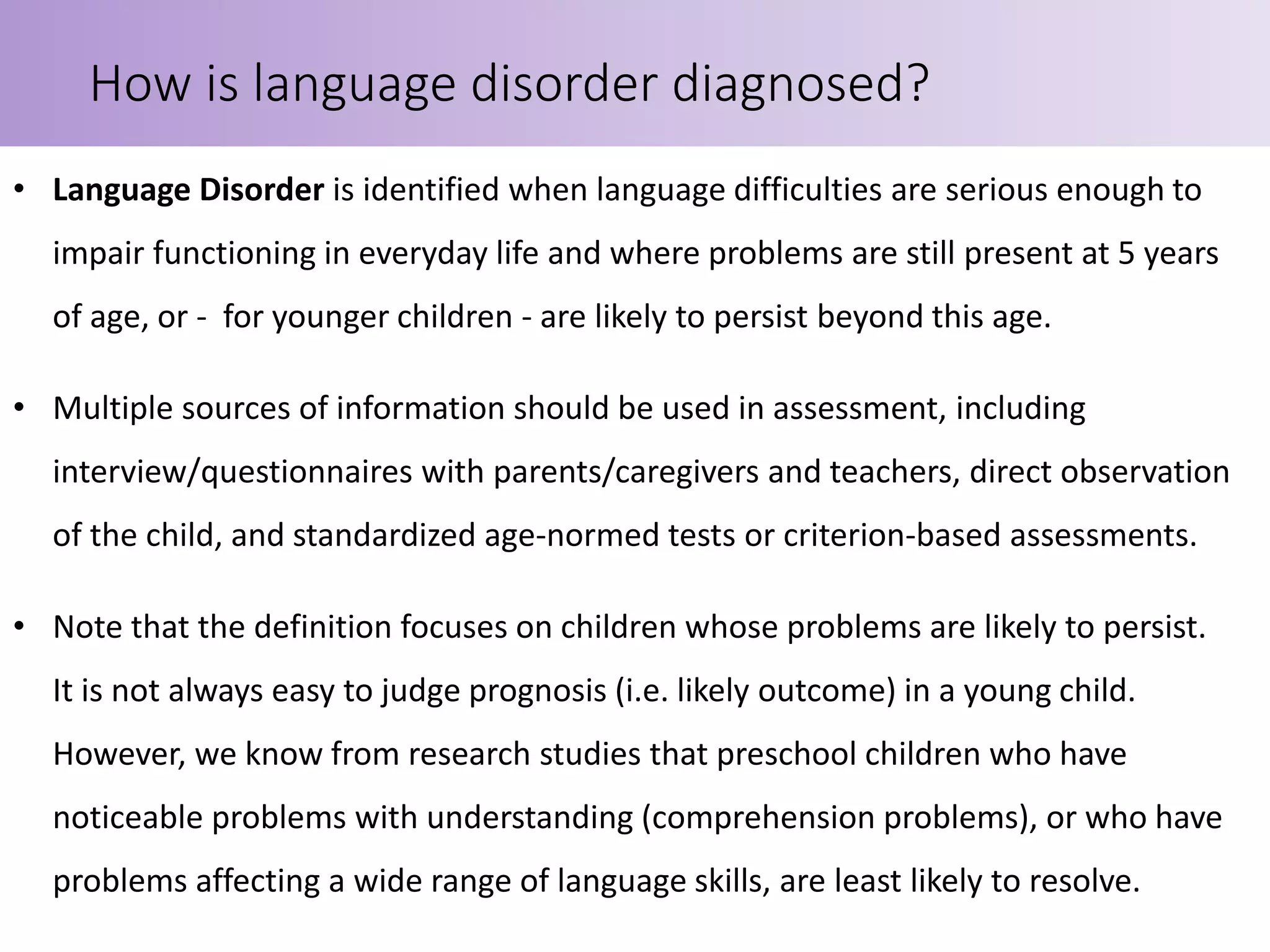 Developmental Language Disorder (DLD): The consensus explained | PPTX