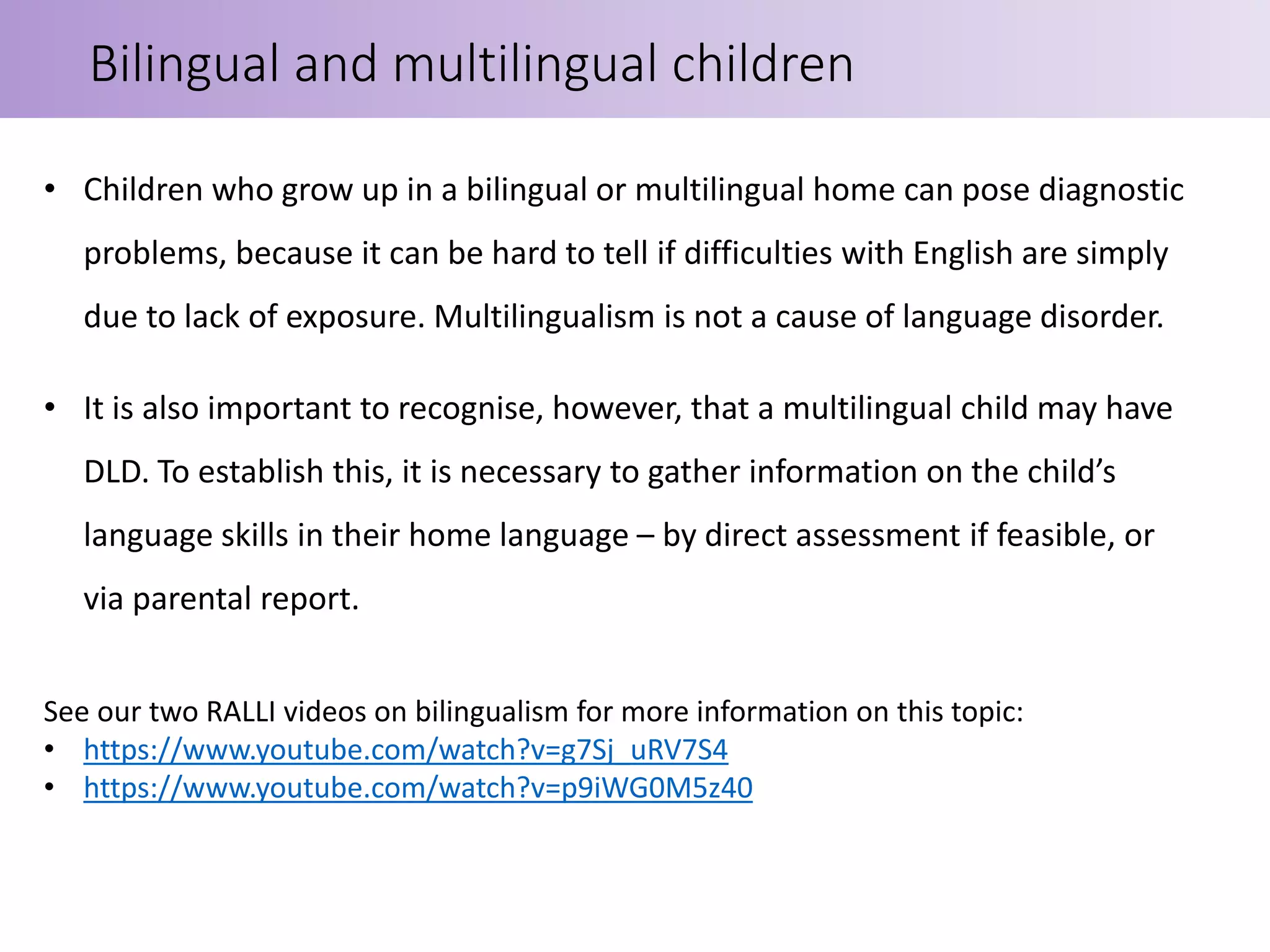 Developmental Language Disorder (DLD): The consensus explained | PPTX