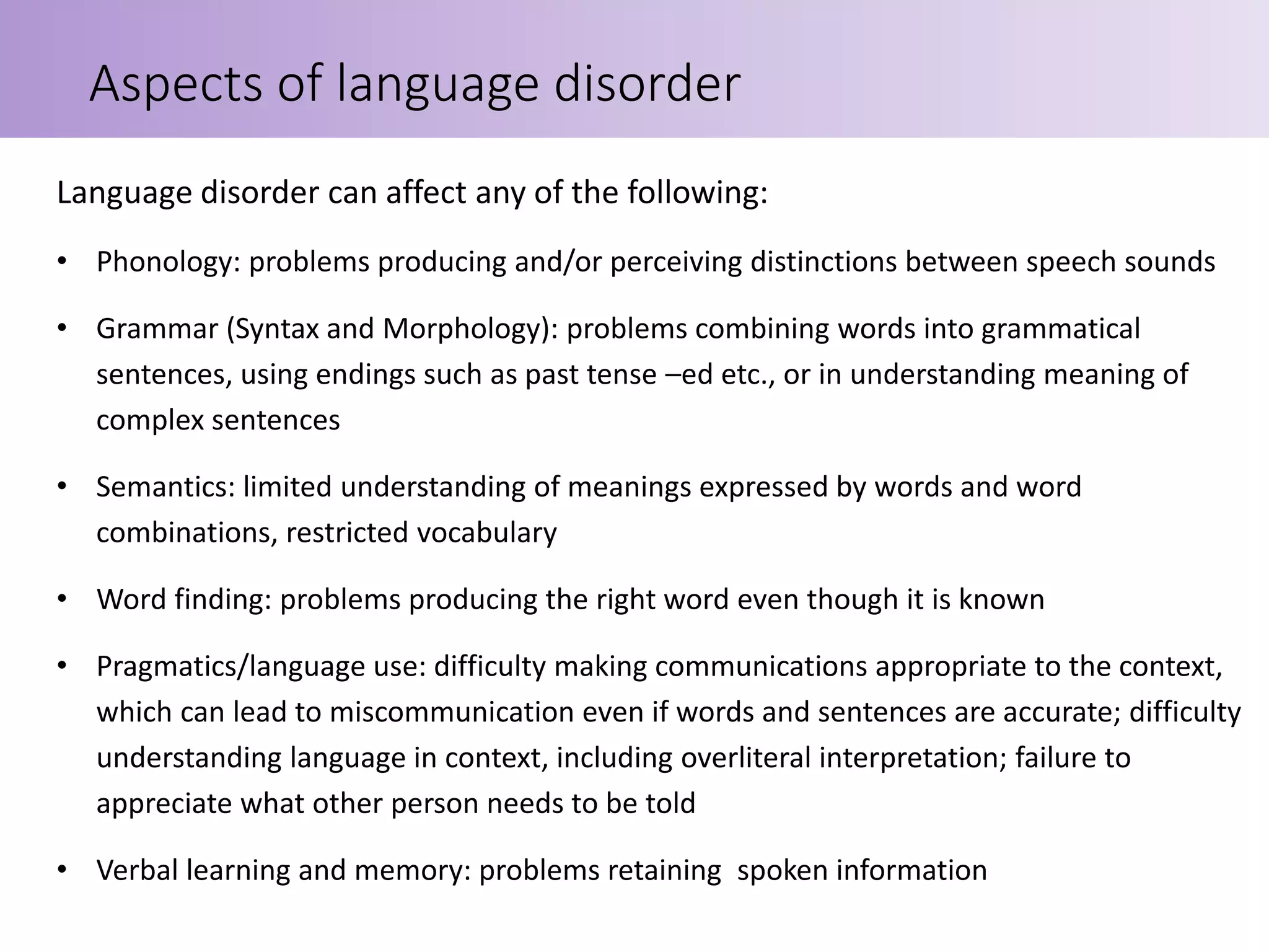 Developmental Language Disorder (DLD): The consensus explained | PPTX