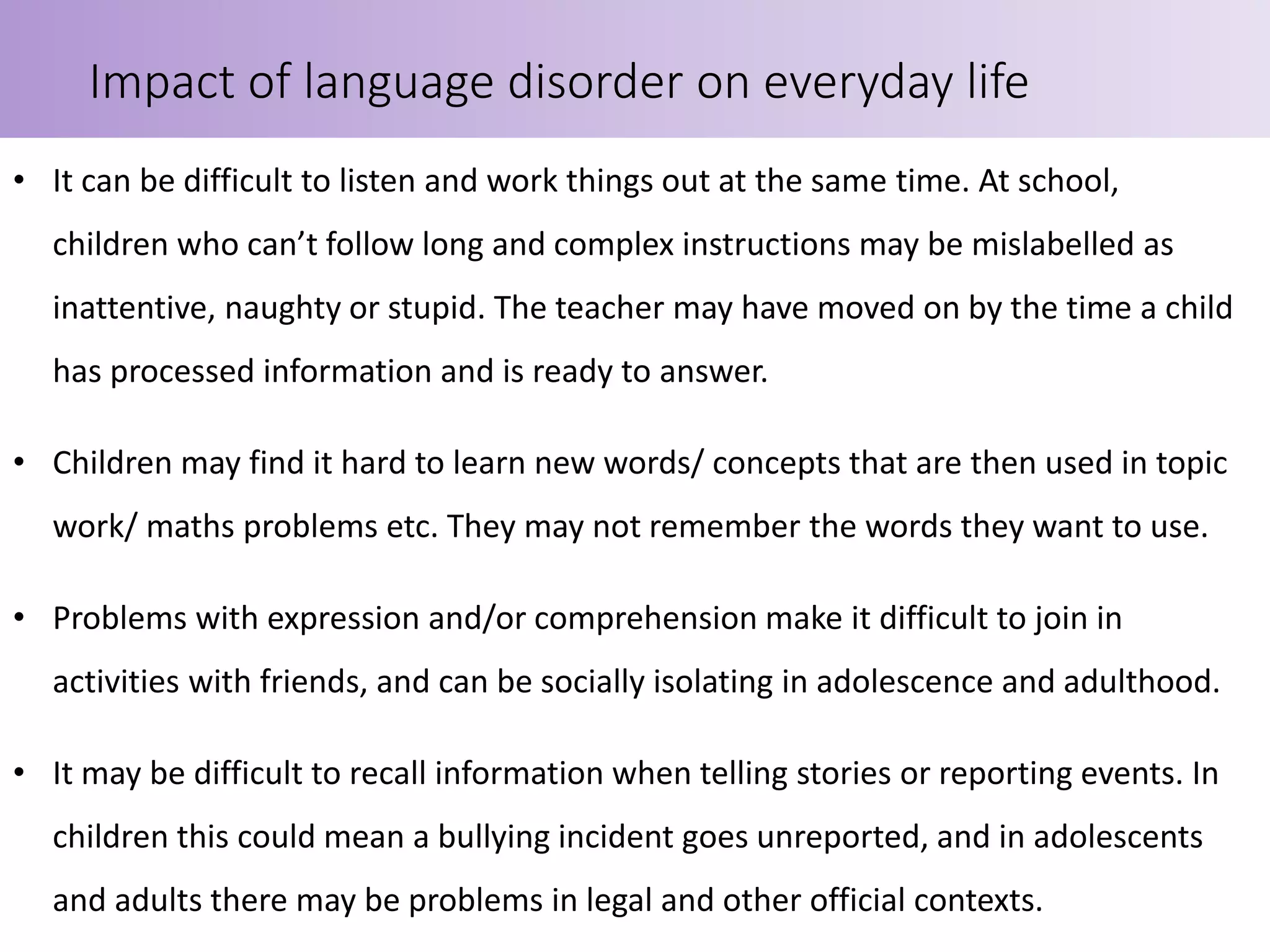 Developmental Language Disorder (DLD): The consensus explained | PPTX ...