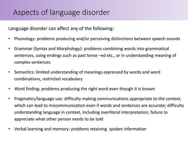 Developmental Language Disorder (DLD): The consensus explained | PPTX ...
