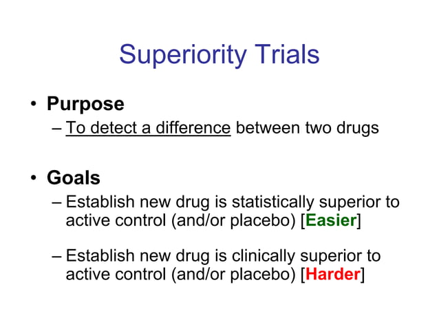 Superiority, Equivalence, and Non-Inferiority Trial Designs | PDF ...