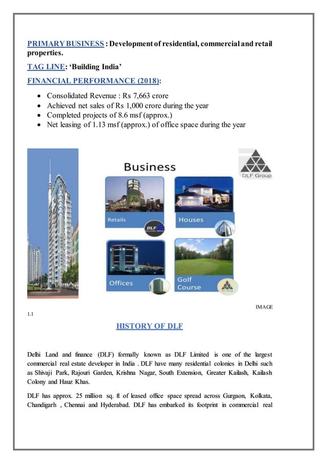 Complete Financial analysis of DLF | DOCX | Business Accounting & Finance | Business