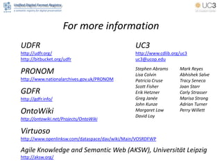 Dlf 2011UDFR-a-semantic-registry-for-format-representation-information-v1 | PPTX