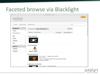 The Avalon Media System: Implementation and Community | PPTX