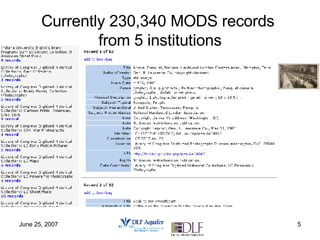 DLF Aquifer MODS Implementation Guidelines | PPT | Databases | Computer Software and Applications