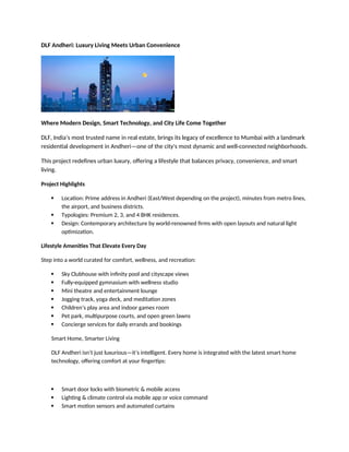 DLF Andheri: Prime Living in Mumbai Luxury | DOCX