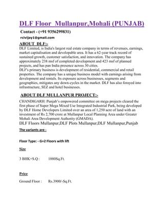Dlf floor mullanpur | DOCX