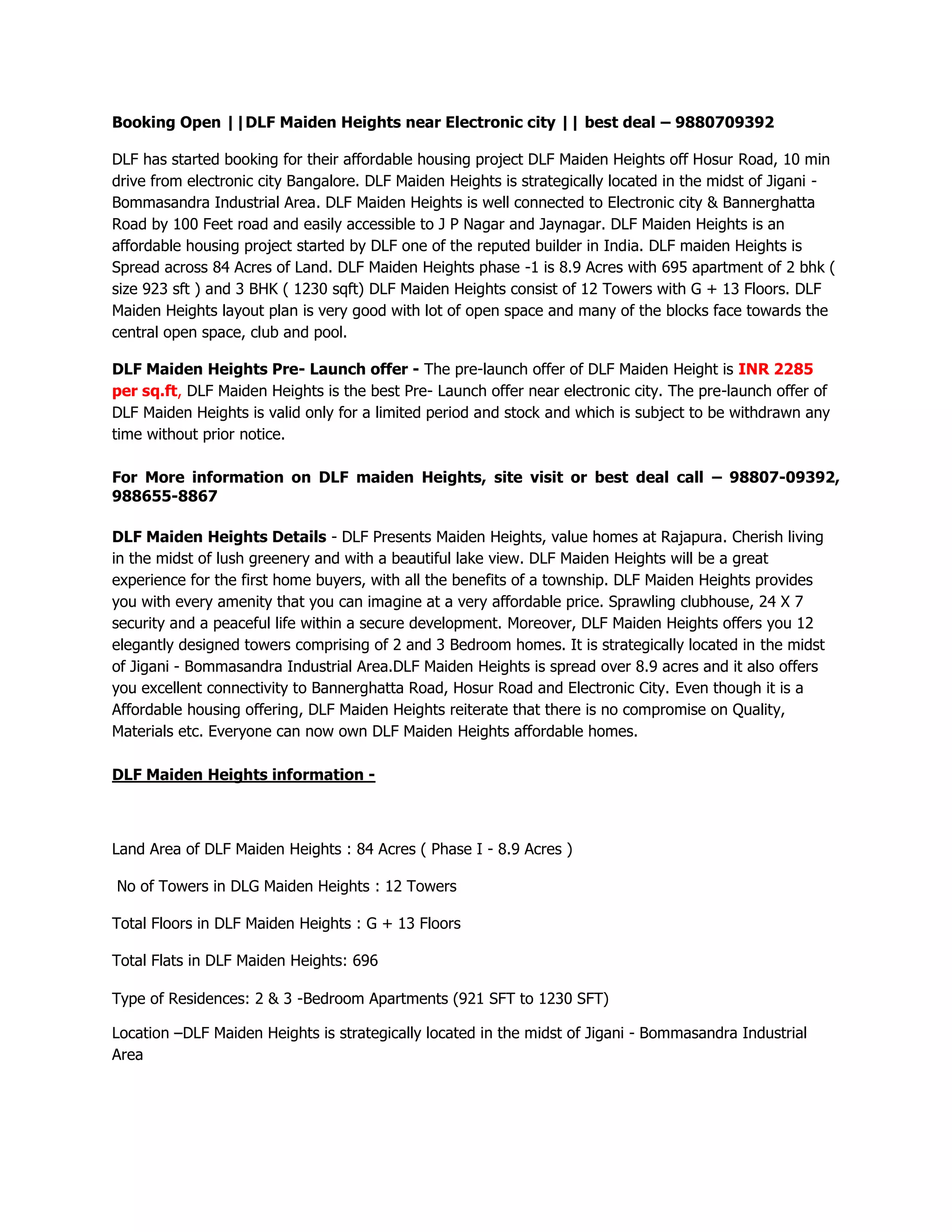 Dlf maiden heights 1 | PDF