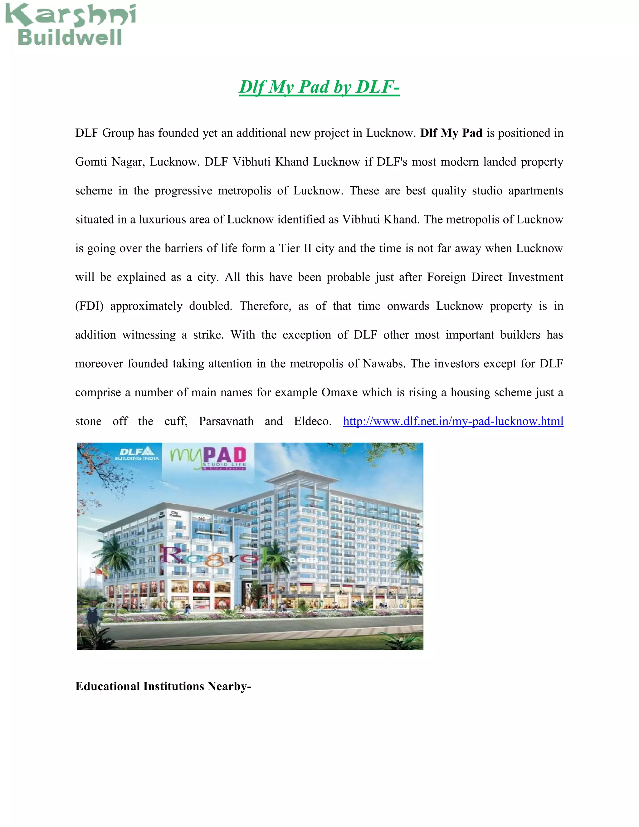Dlf my pad by dlf | PDF | Houses | Real Estate